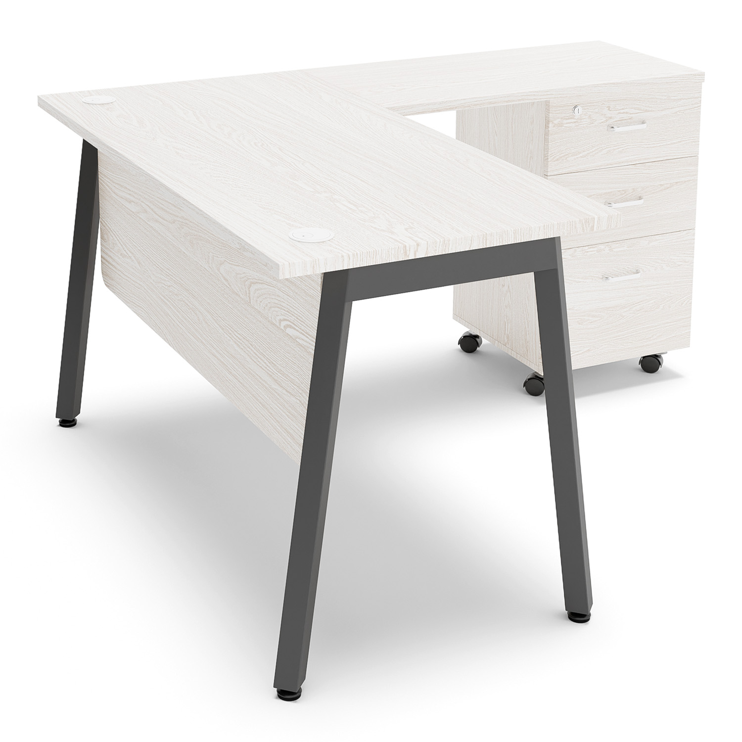 COD. 1736 / ESCRITORIO MILÁN 1,2 MT. CON LATERAL Y CAJONERA - COLOR ...