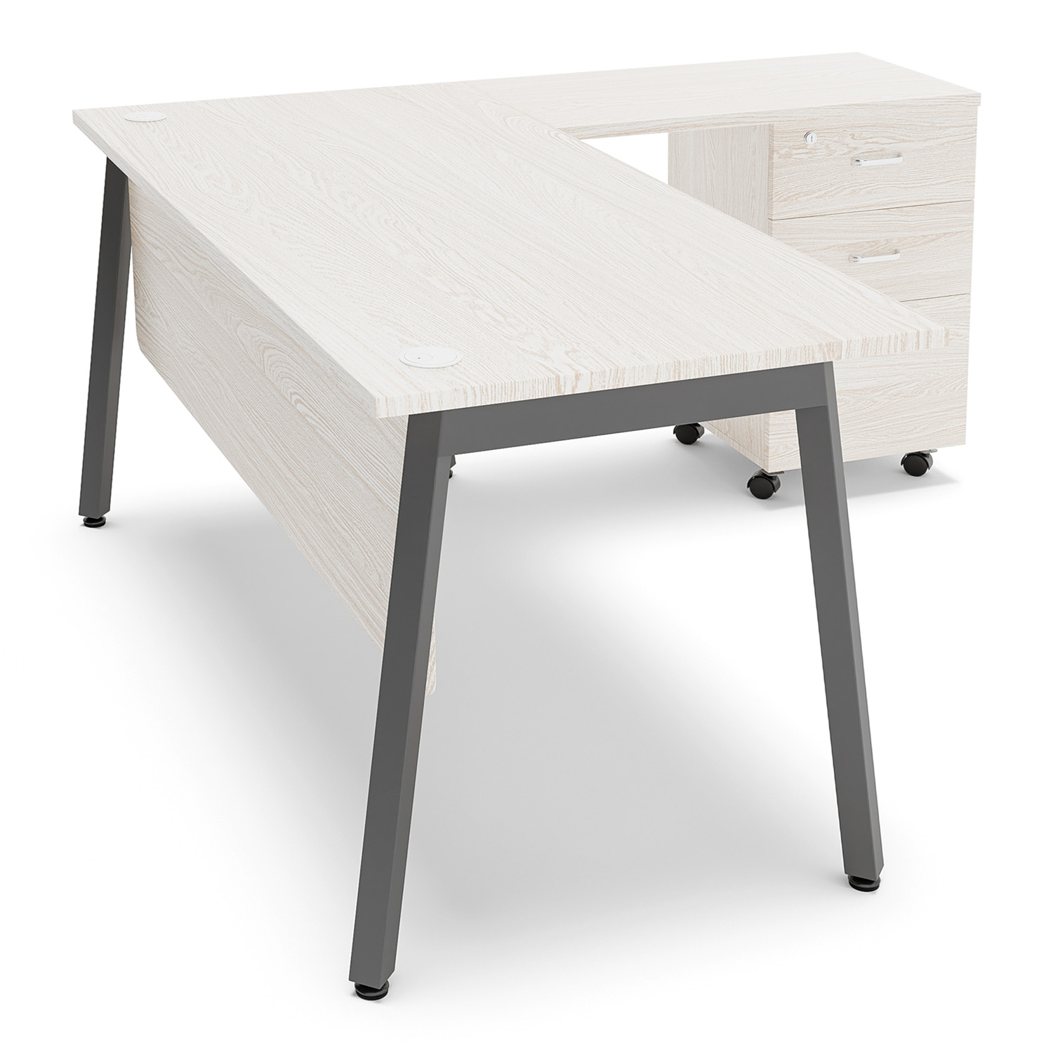 COD. 1742 / ESCRITORIO MILÁN 1,5 MT. CON LATERAL Y CAJONERA - COLOR ...