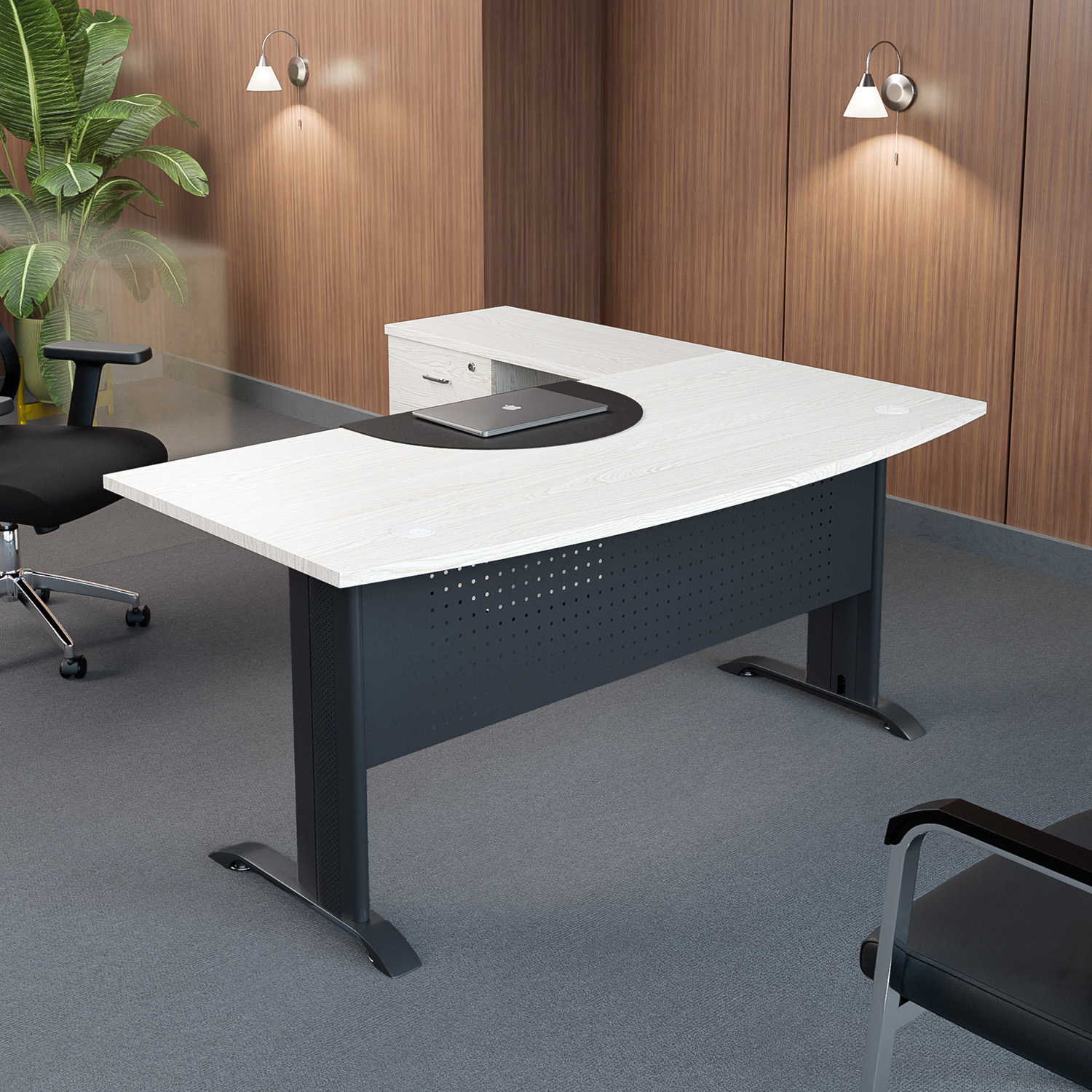 COD. 1756 / ESCRITORIO ASTURIAS MET 1,6 MT. CON LATERAL Y CAJONERA ...