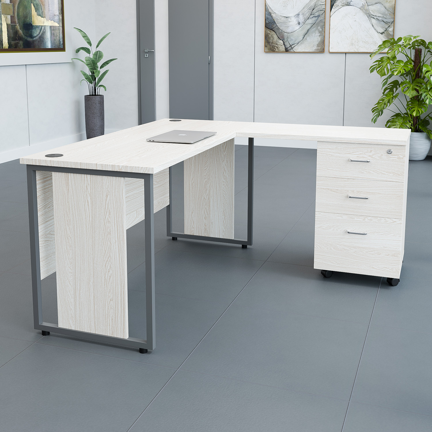 COD. 2249 / ESCRITORIO BERNA 1,20 MT. CON LATERAL – COLOR: ROBLE BLANCO ...